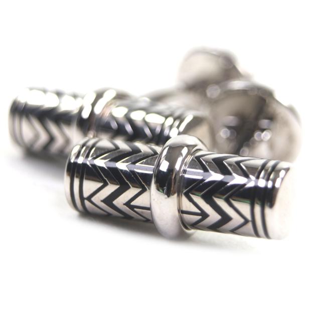 極美品▼LOUIS VUITTON ルイヴィトン M66948 Vカラコラム カフスボタン カフリンクス シルバー イタリア製 メンズ ビジネスオススメ◎