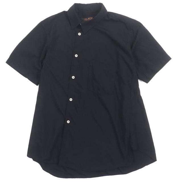 極美品▼BLACK COMME des GARCONS ブラックコムデギャルソン 25SS 1O-B022 製品染め ねじれ ショートスリーブ 半袖シャツ S 正規品