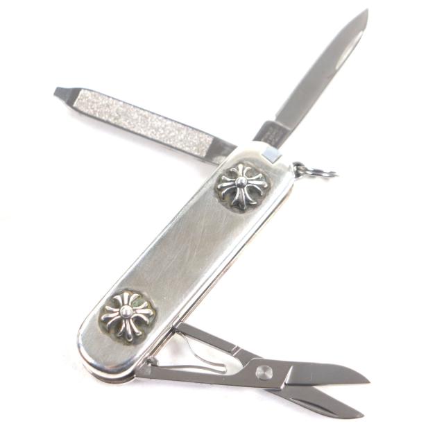 美品▼CHROME HEARTS クロムハーツ アーミーナイフ KNIFE ARMY SM V1 マルチツール 925 ハサミ ヤスリ シルバー インボイス付 重量52.34g