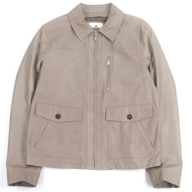 【ドンドン見直し】美品□BALLY バリー 牛革100％ レザージャケット ブルゾンジャケット ベージュ 46 イタリア製 正規品 メンズ オススメ