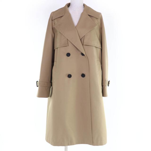 極美品☆Aquascutum LONDON アクアスキュータムロンドン 5003450800-83 コットン トレンチコート ベージュ 6 日本製 正規品 レディース