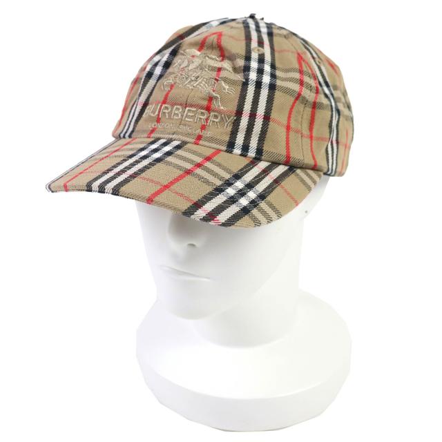 美品△Supreme BURBERRY シュプリーム バーバリー 22SS Burberry Denim 6-Panel ノバチェック柄 ベースボールキャップ 帽子　ベージュ