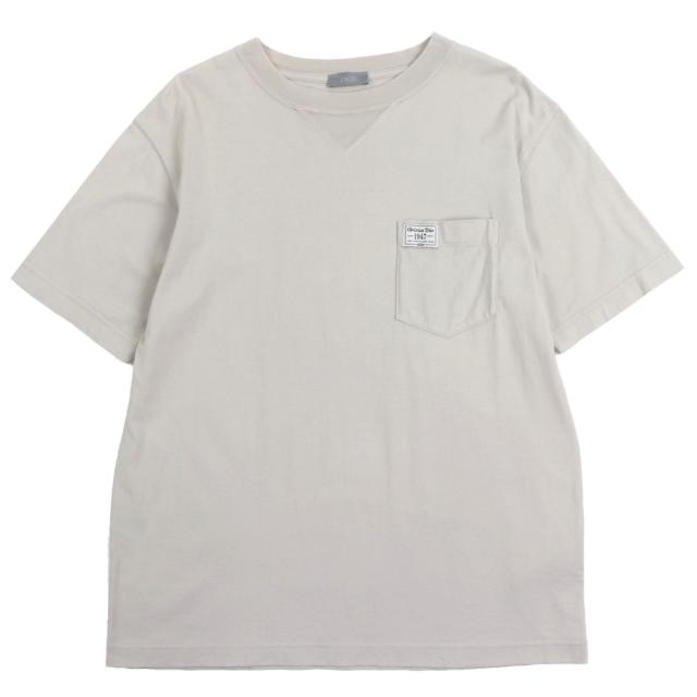 美品▼DIOR ディオール オム 243J634B0677 バックロゴ刺繍 クルーネック ショートスリーブ 半袖Ｔシャツ グレー XS 伊製 正規品 メンズ