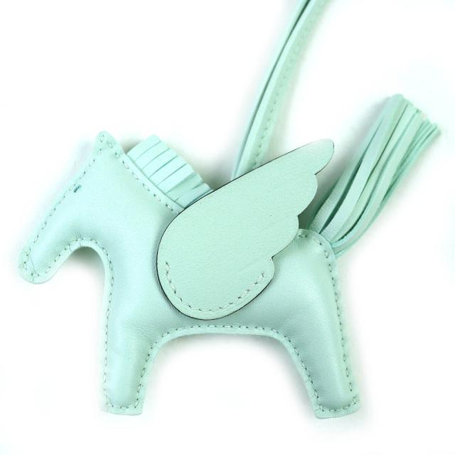 未使用品△HERMES エルメス ロデオチャーム ペガサスPM アニョーミロ ソーヴェルペパーミント バッグチャーム W刻印 箱付き フランス製