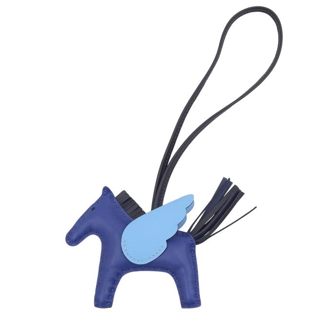 未使用品▲HERMES エルメス ロデオチャーム ペガサス PM アニョーミロ ブルータイ/ブルーニュイ/セレスト バッグチャーム W刻印 仏製