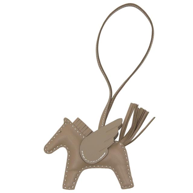 未使用品▲HERMES エルメス ロデオチャーム ペガサスPM アニョーミロ ソーエトゥープ バッグチャーム W刻印 箱付 フランス製 レディース