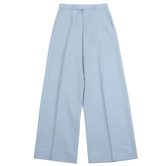 極美品□GUCCI グッチ 24SS 769504 ウール100％ スラックス トラウザーズパンツ ライトブルー 46 イタリア製 正規品 メンズ オススメ◎