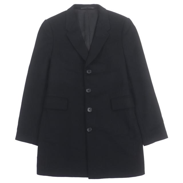 良品▼PS Paul Smith ピーエス ポールスミス カシミヤ100% シングル チェスターコート ブラック M 日本製 正規品 メンズ シンプル◎