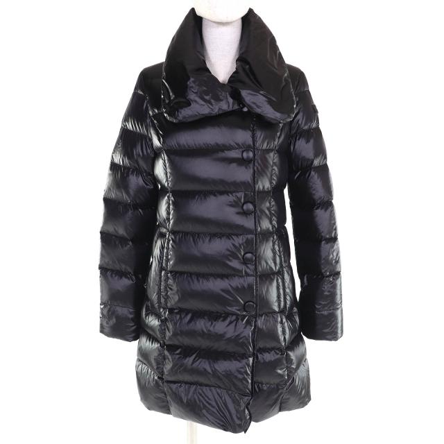 極美品△TATRAS タトラス LTA15A4424 AMANDA アマンダ ロゴワッペン スナップボタン ダウンコート ブラック 02 正規品 レディース