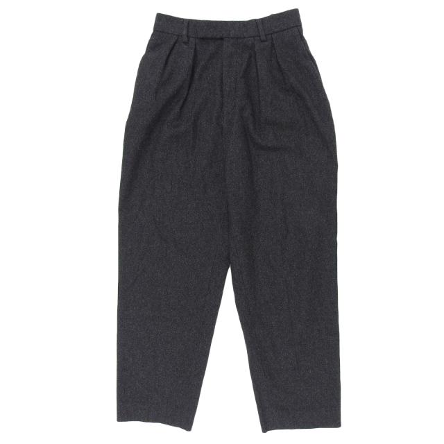 美品▲CELINE セリーヌ 2P240921C ウール100％ ツープリーツニューウェーブ ロングパンツ スラックス グレー 36 イタリア製 正規品