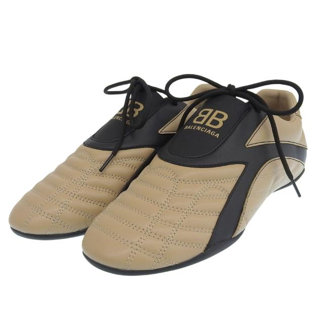 未使用品▲BALENCIAGA バレンシアガ 617540 ZEN SNEAKER ローカットスニーカー シューズ ベージュ ブラック 27 箱付き メンズ