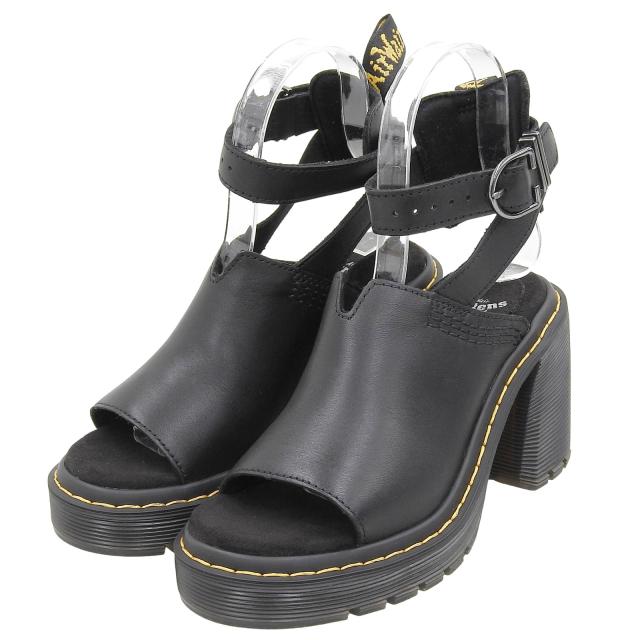 未使用品▲Dr.Martens ドクターマーチン 25SS MILLEE チャンキーヒール オープントゥ レザー サンダル ブラック UK3 箱・保存袋付き