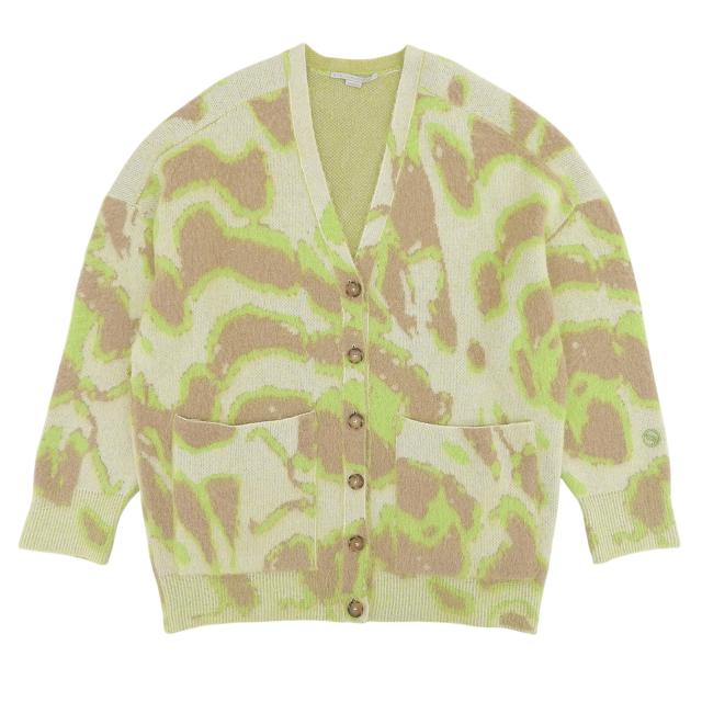 極美品▲Stella McCartney ステラマッカートニー 2023年製 6K0704 アルパカ混 オーバーサイズ カモフラ カーディガン M 正規品 メンズ