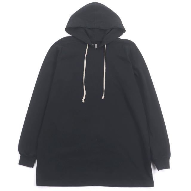 【ドンドン見直し】美品□Rick Owens リックオウエンス RU17F8285-BA ロングプルオーバーパーカー フーディー ブラック S イタリア製