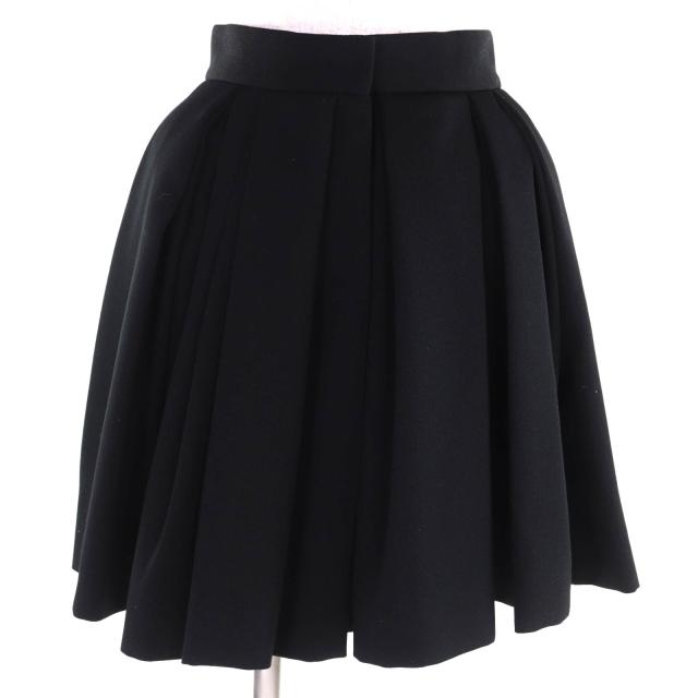 【ドンドン見直し】極美品◇LOUIS VUITTON ルイヴィトン 2022年製 FNJU96 ウール100％ プリーツ ミニスカート 黒 34 フランス製 正規品