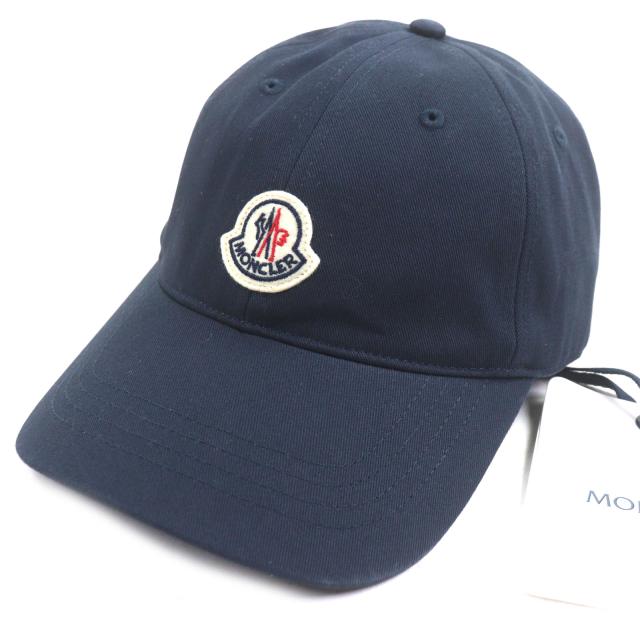 未使用品▼MONCLER モンクレール BERRETTO BASEBALL ロゴワッペン トリコロール 帽子 ベースボール キャップ ネイビー UNI 正規品 メンズ