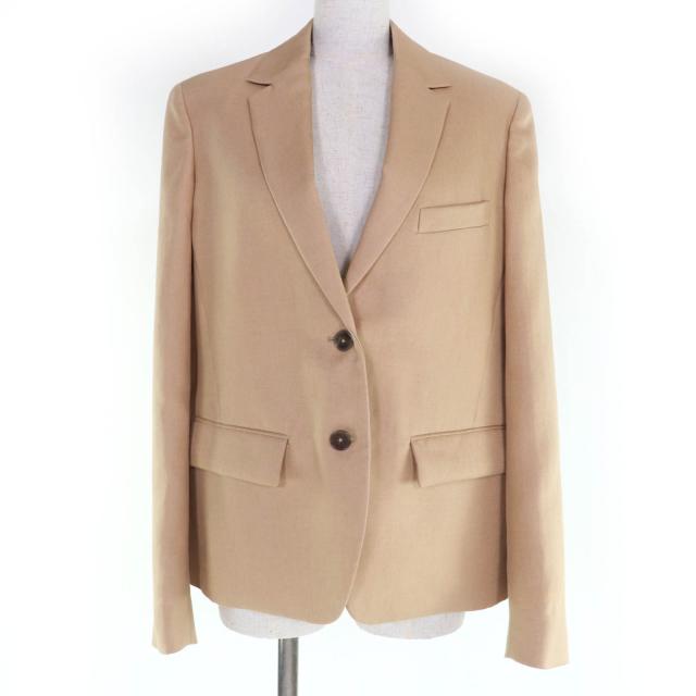 極美品☆JIL SANDER ジルサンダー JSWK135424 リネン100％ テーラードジャケット ベージュ 32 伊製 正規品 レディース 定価291000円