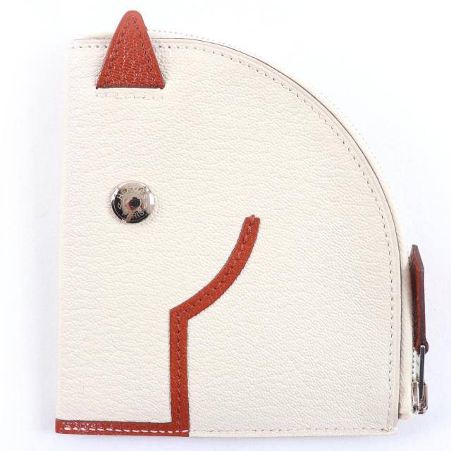 美品☆HERMES エルメス パドック シェーブル シルバー金具 セリエ金具 ケース アイボリー U刻印 箱付き フランス製 レディース