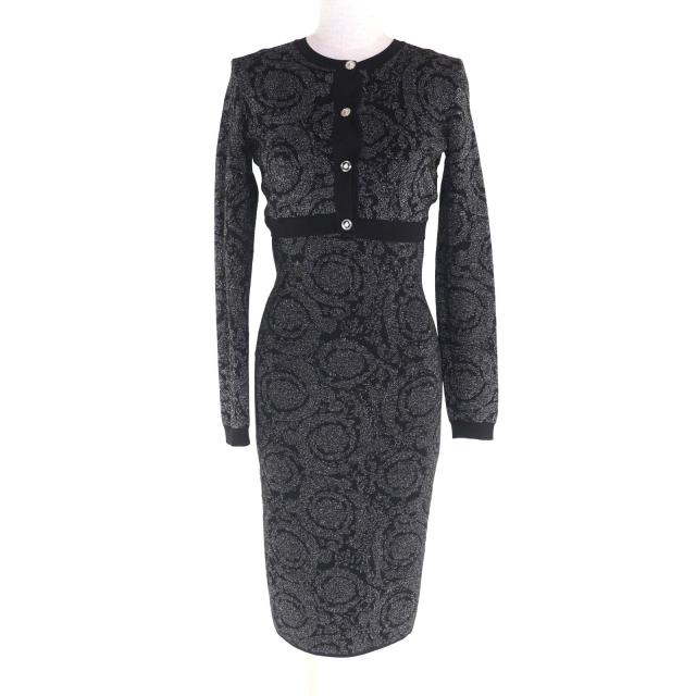 極美品★VERSACE ヴェルサーチ 2023年製 1011020/1011396 メデューサ バロッコ ルレックスニット セットアップ 36/40 伊製 正規品