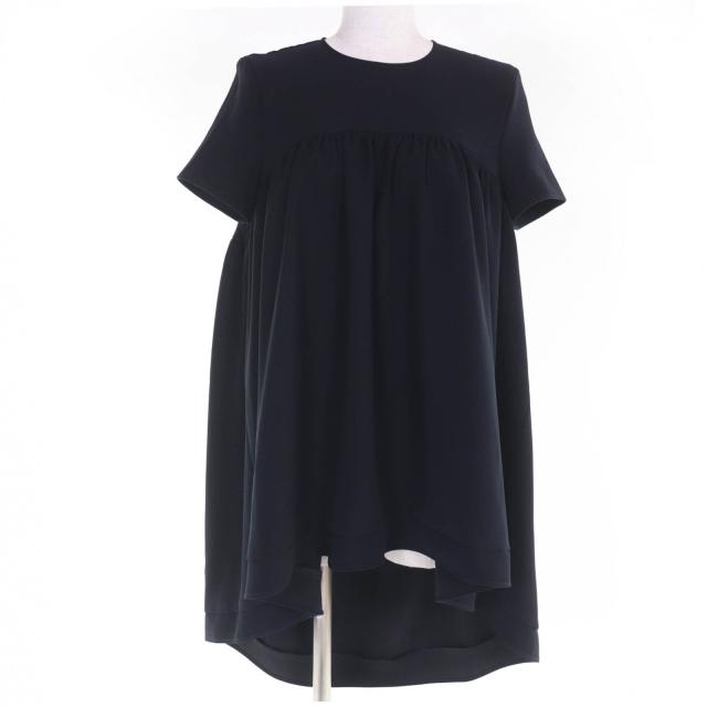 極美品☆YOKO CHAN ヨーコチャン YCB-320-223 半袖 ワンピース チュニック ブラック 36 日本製 正規品 レディース