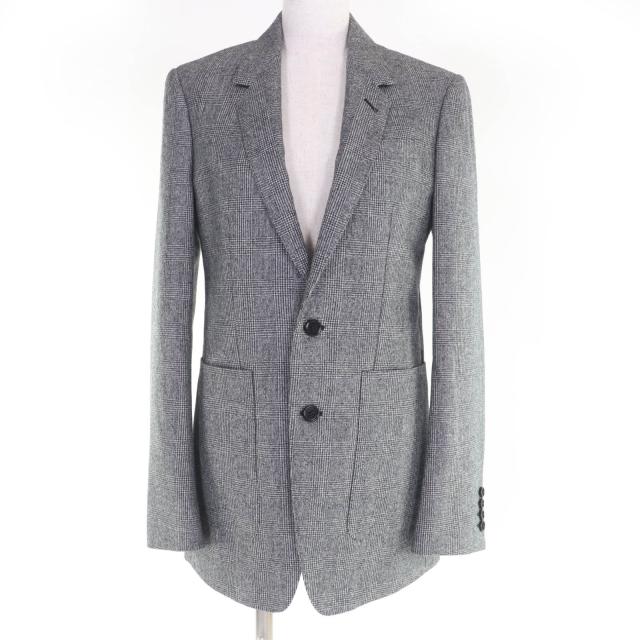 極美品☆CELINE セリーヌ 24SS 2V62I759O トムボーイ ウール グレンチェック柄 テーラードジャケット グレー 34 伊製 正規品 レディース