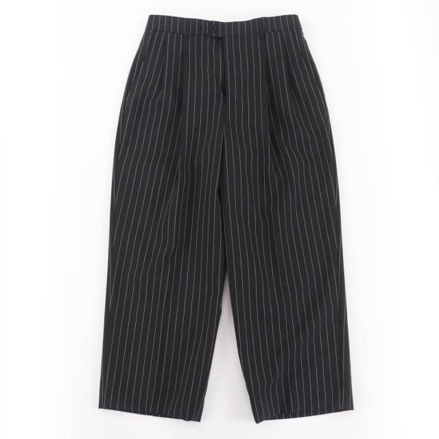 未使用品☆CELINE セリーヌ 2P519240M ウール コットン エディ期 ストライプスケーターパンツ スラックス ブラック 36 伊製 レディース