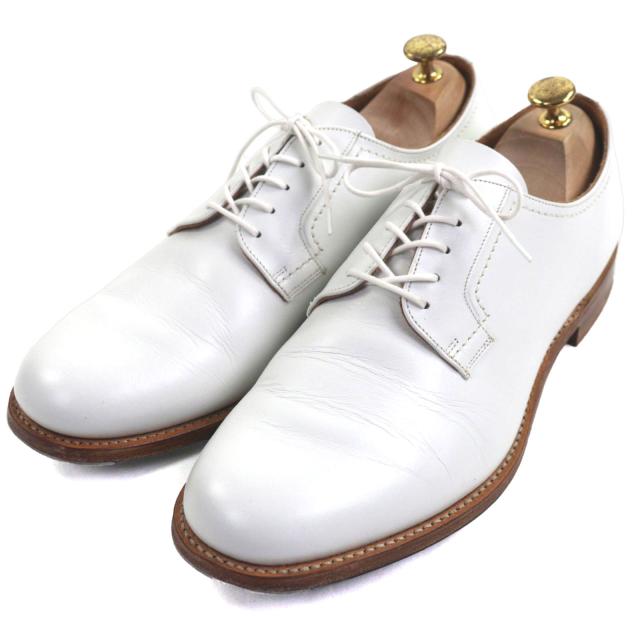 美品▼CHURCH’S チャーチ BARKSON バークソン 103ラスト プレーントゥ レースアップ レザーシューズ ホワイト 95 イングランド製 メンズ