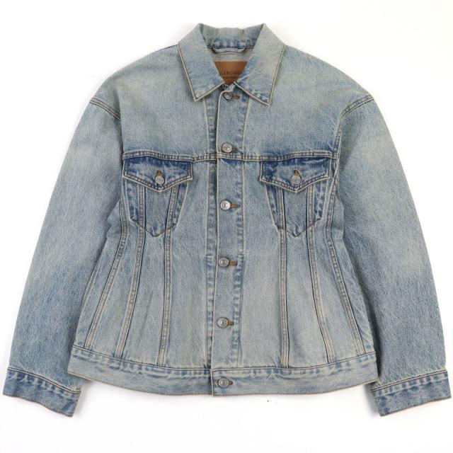 未使用品◇BALENCIAGA バレンシアガ 24SS 773776 Hourglass Denim Jacket コットン100％ ジャケット インディゴブルー 36 日本製 正規品