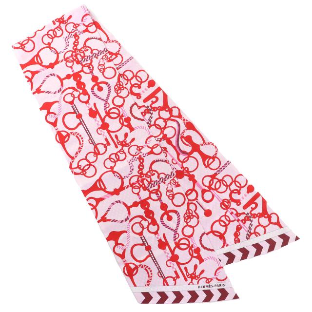 未使用品△HERMES エルメス 093267S MORS ET TRESSES シルク100％ ROSE/ROUGE/BODEAUX マキシツイリーカット スカーフ 箱付き イタリア製
