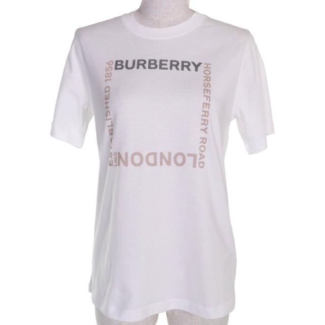 未使用品◇BURBERRY バーバリー 8064473 コットン100％ ホースフェリー ロゴ ショートスリーブ 半袖Ｔシャツ 白 XS 正規品 レディース