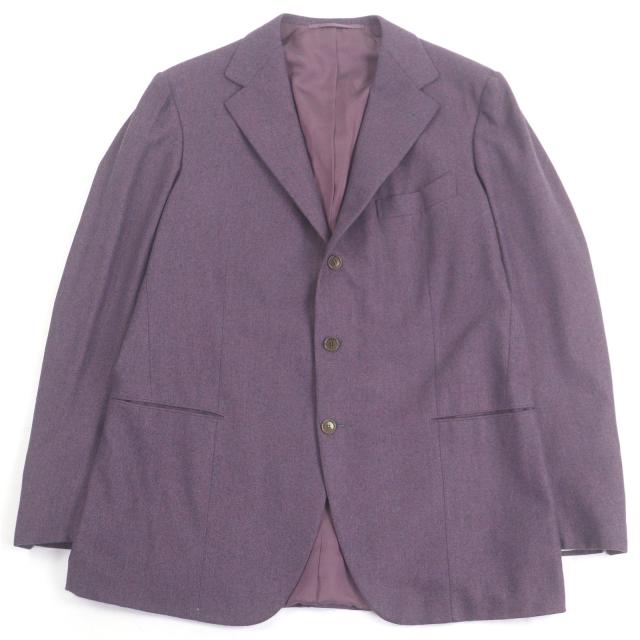 極美品□Cicio チッチオ ヘリンボーン柄 シングル ビスポークジャケット テーラードジャケット パープル Lサイズ相当 ハンガー付き