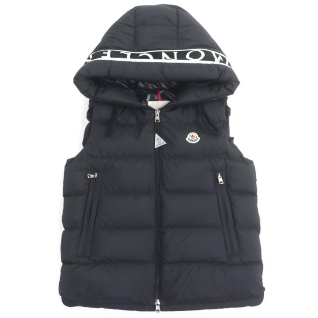 極美品▼MONCLER モンクレール 2024年製 CARDAMINE GILET ロゴワッペン付き フーデッド WZIPUP ジレ ダウンベスト 1 正規品 定価239800円