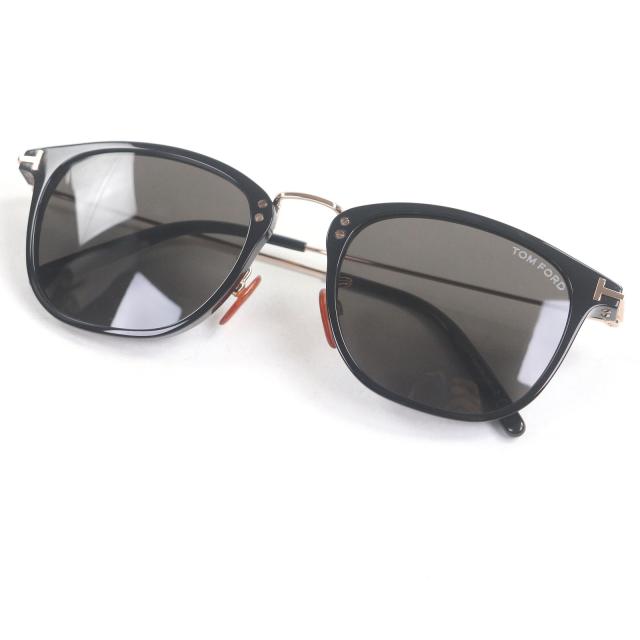 美品□TOM FORD トムフォード TF672 朝倉未来着用モデル サングラス アイウェア ブラック ゴールド 53□21-145 ケース付き イタリア製