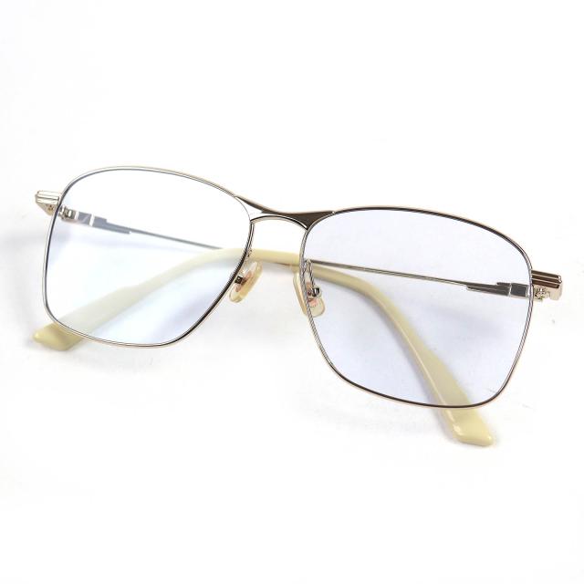 未使用品△GENTLE MONSTER ジェントルモンスター MORA-031 スクエア サングラス アイウェア ゴールド クリーム 59□14 149 デモレンズ