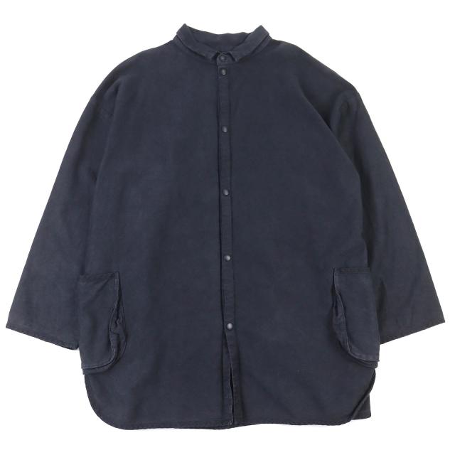 極美品△PORTER CLASSIC ポータークラシック ヴィンテージ加工 MOLESKIN SHIRT JACKET モールスキン シャツジャケット ネイビー 4 正規品