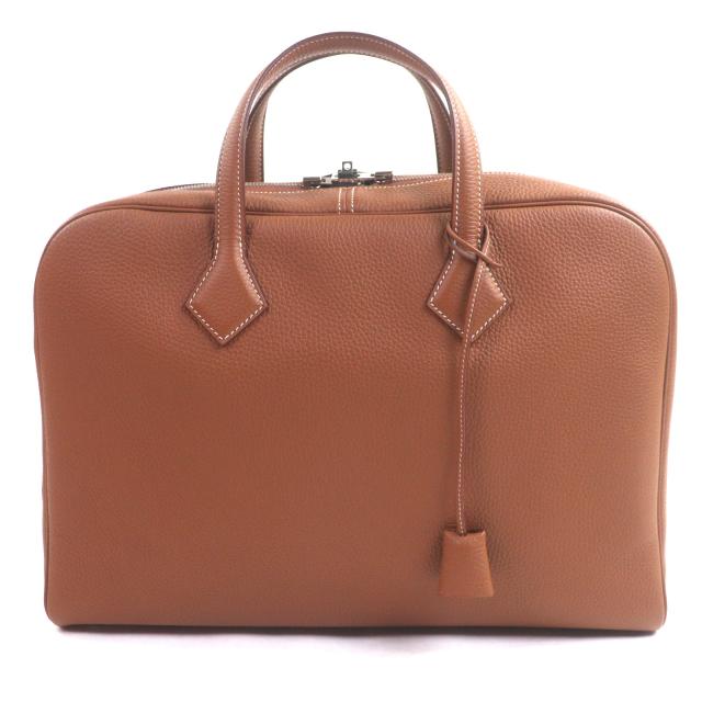 未使用品▼HERMES エルメス ヴィクトリア2 12H トリヨンクレマンス シルバー金具 ビジネスバッグ ブリーフケース ゴールド U刻印 箱付き