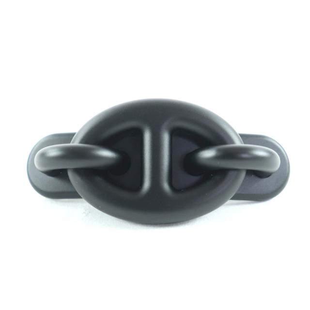 極美品★HERMES エルメス バレッタ トリ・マイヨン PM 現行品 シェーヌダンクル ヘアアクセサリー マットブラック フランス製 レディース