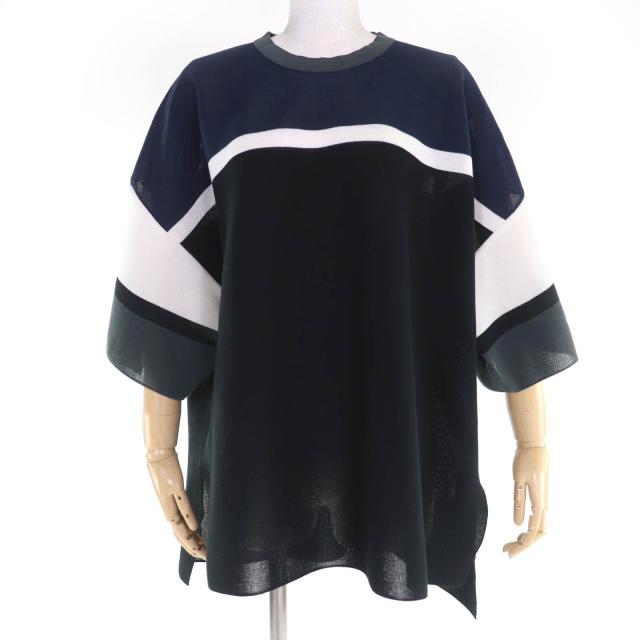 極美品☆CFCL シーエフシーエル 24SS コットン TC GARTER SHORT SLEEVE TEE SHIRT オーバーサイズ半袖ニット F 日本製 正規品 レディース