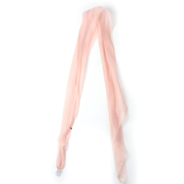 極美品☆Christian Dior クリスチャンディオール 44DFL200A600 シルク100％ ロゴプレート プリーツ ストール ピンク 正規品 レディース