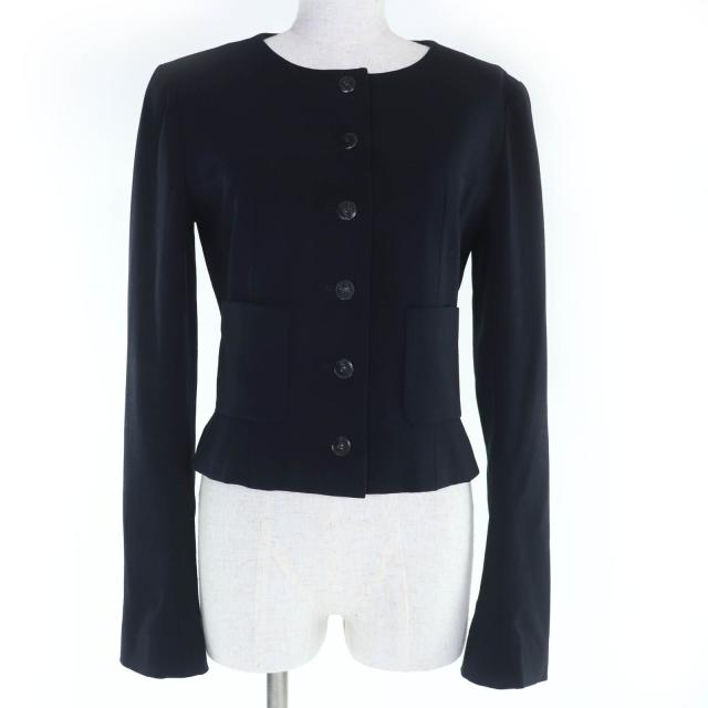 良品☆CHANEL シャネル ヴィンテージ 02P P19491V11195 ウール ココマークボタン ジャケット ブラック 38 フランス製 レディース