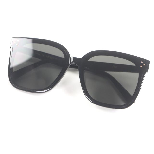 未使用品□GENTLE MONSTER ジェントルモンスター Her スクエアフレーム アイウェア サングラス ブラック 65□15-147 箱・ケース付 メンズ