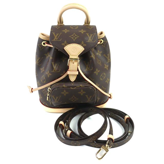 未使用品△LOUIS VUITTON ルイヴィトン M11199 モンスリ MINI モノグラム バックパック リュックサック デイパック 茶色 36 定価500500円