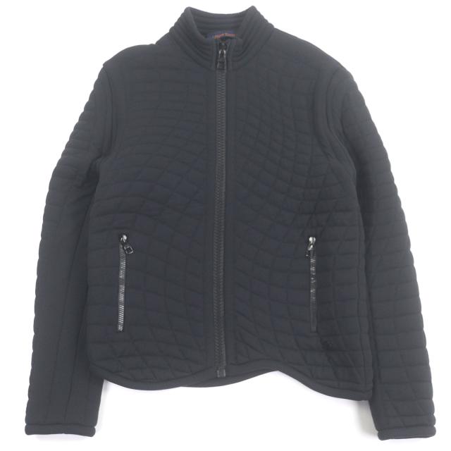 美品□LOUIS VUITTON ルイヴィトン Plain Rainbow ZIPUP キルティングジャケット 中綿ブルゾン ブラック S イタリア製 正規品 メンズ
