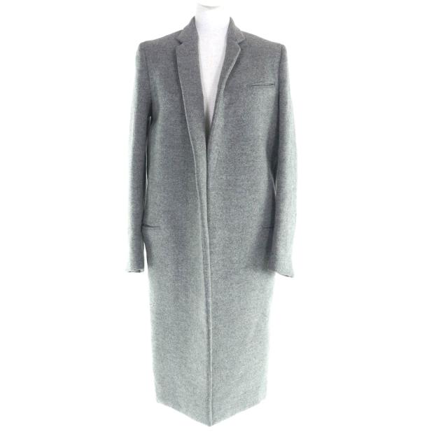 美品★CELINE セリーヌ 2 8H28/4904 フィービー期 フロントオープン クロンビーコート グレー 34 ガーメント付き イタリア製 正規品