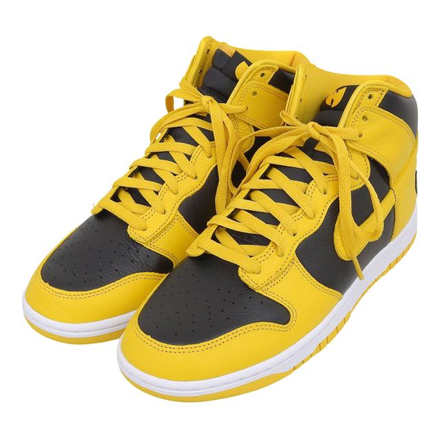 未使用品▲NIKE ナイキ HJ4320-001 DUNK HIGH RETRO PRM ウータンクラン コラボ レザー ハイカットスニーカー イエロー 28.5 箱付 メンズ