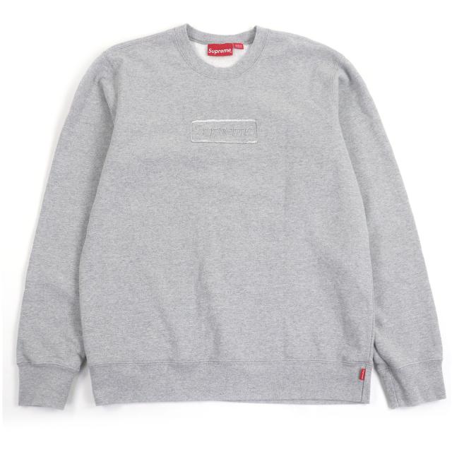 極美品□Supreme シュプリーム 20SS Cutout Logo Crewneck ボックスロゴ スウェットシャツ トレーナー グレー M カナダ製 正規品 メンズ