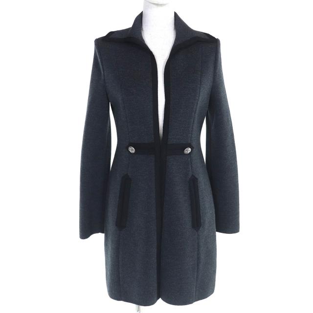 【ドンドン見直し】未使用品△FOXEY フォクシー 26675 ウール100％ ニットジャケット コート チャコールグレー 38 日本製 正規品