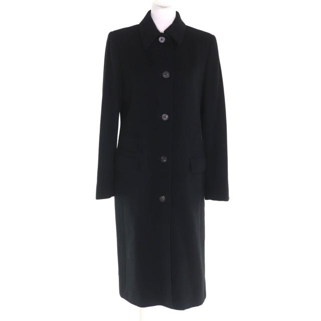 極美品△RALPH LAUREN ラルフローレン カシミヤ100％ シングル ロング コート ブラック 9 日本製 正規品 レディース シンプルデザイン◎