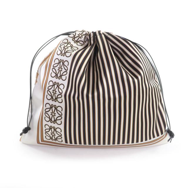 極美品★LOEWE×Paulas Ibiza  ロエベ×パウラズイビザ C822Q29X06 アナグラム ポーチ ドローストリング バッグインバッグ 巾着