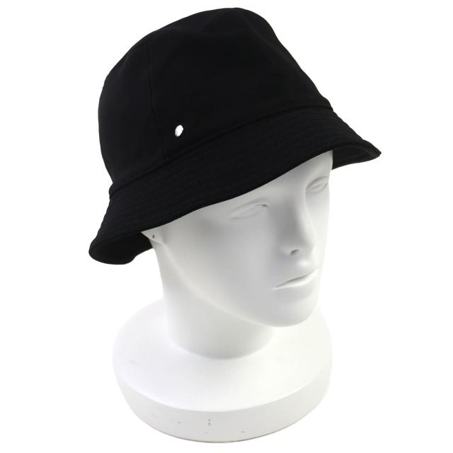 美品△HERMES エルメス カルヴィ ミラノジャージー セリエボタン バケットハット 帽子 現行品 ブラック 57 フランス製 正規品 レディース